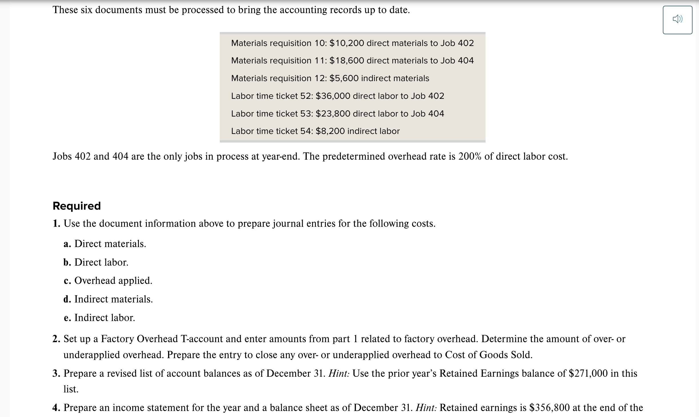 Solved Problem 19-3A Computing and recording job costs; | Chegg.com