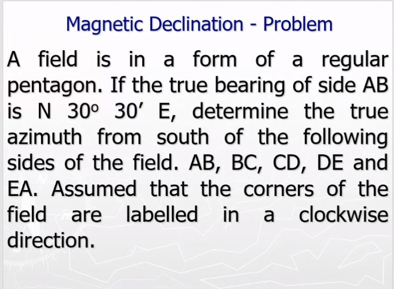 Solved Magnetic Declination - Problem A field is in a form | Chegg.com