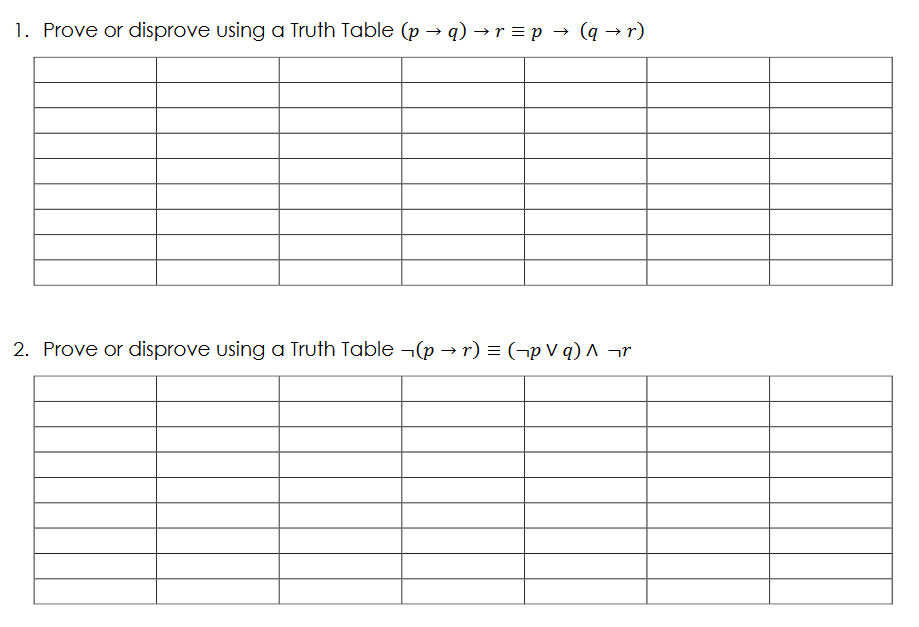Solved 1. Prove or disprove using a Truth Table (p →q) r=p | Chegg.com Solved 1. Prove or disprove using a Truth Table (p →q) r=p | Chegg.com