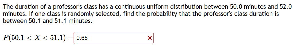 Solved The duration of a professor's class has a continuous | Chegg.com