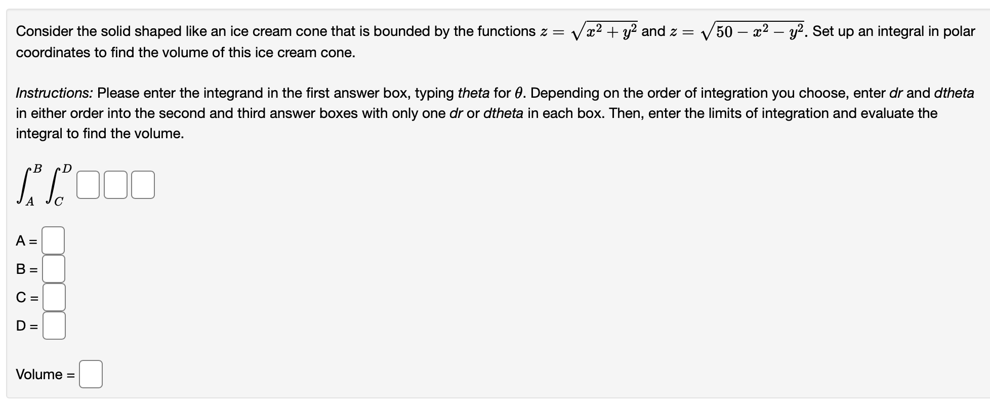 Solved Consider the solid shaped like an ice cream cone that | Chegg.com