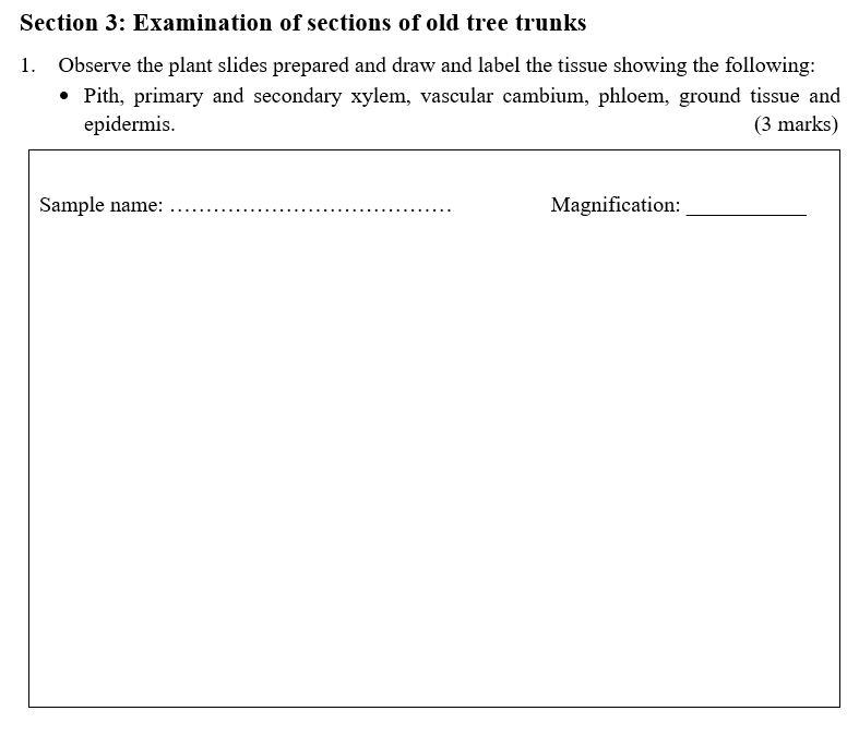 Solved Section 3: Examination of sections of old tree trunks | Chegg.com