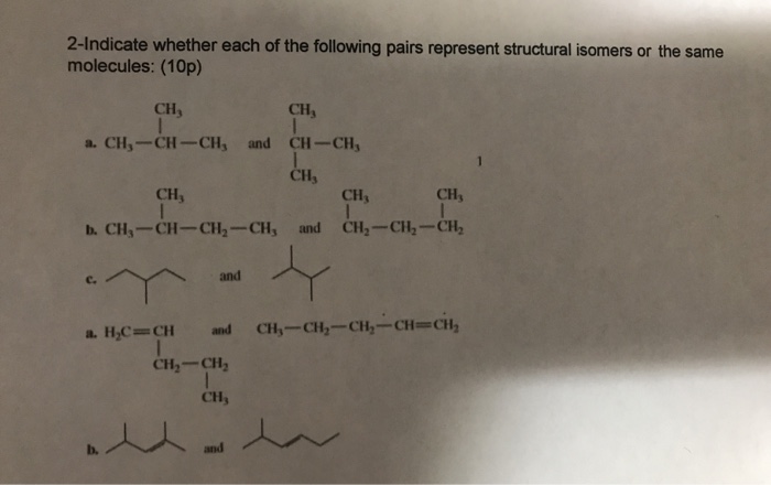 Solved Indicate whether each of the following pairs | Chegg.com