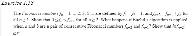 Solved Exercise 1.18 The Fibonacci numbers fn = 1, 1, 2, 3, | Chegg.com