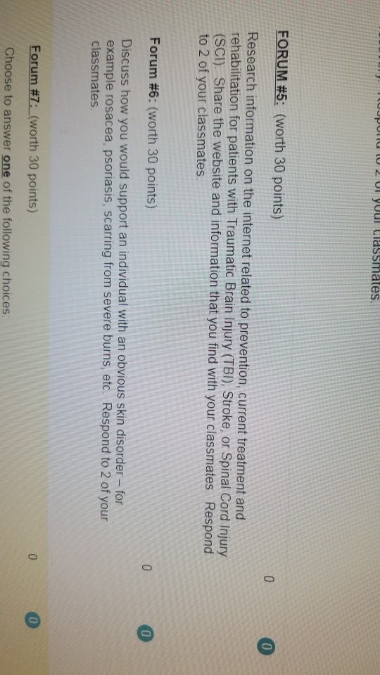 Solved po" to 201 your classmates FORUM #5: (worth 30 | Chegg.com