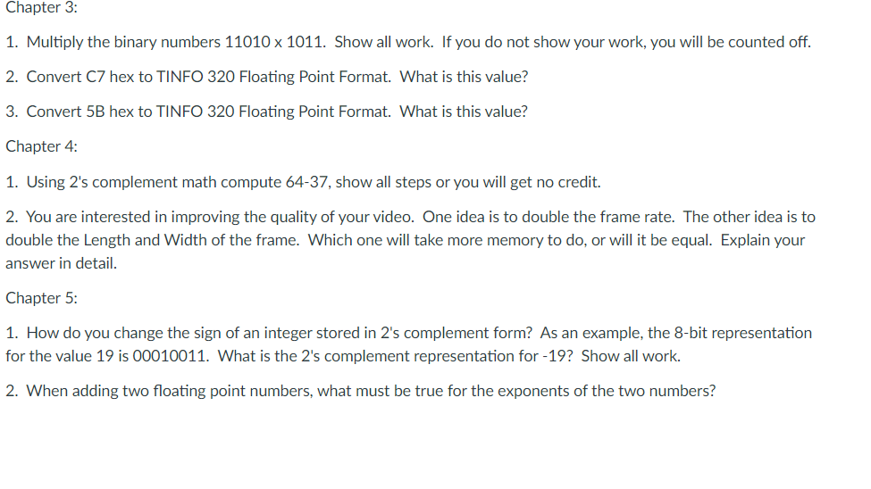 Solved Chapter 3: 1. Multiply the binary numbers 11010 x | Chegg.com