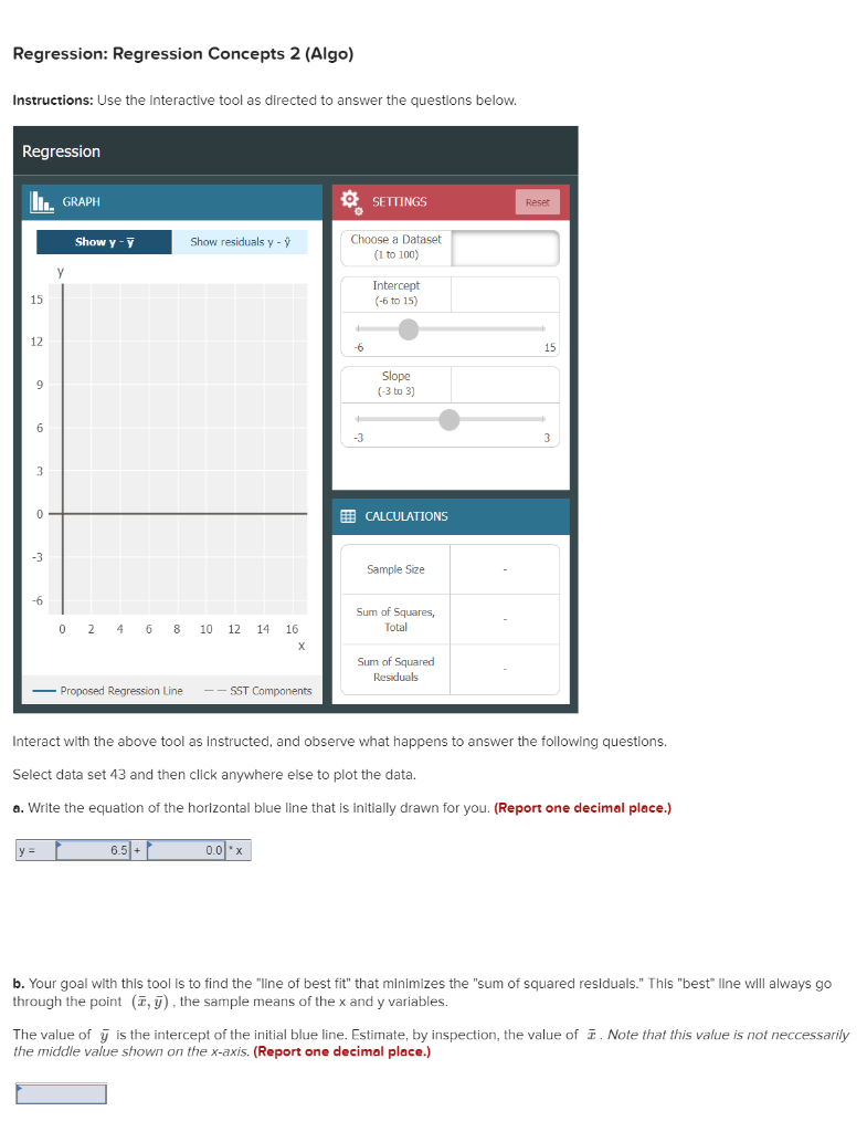 Regression: Regression Concepts 2 (Algo) | Chegg.com