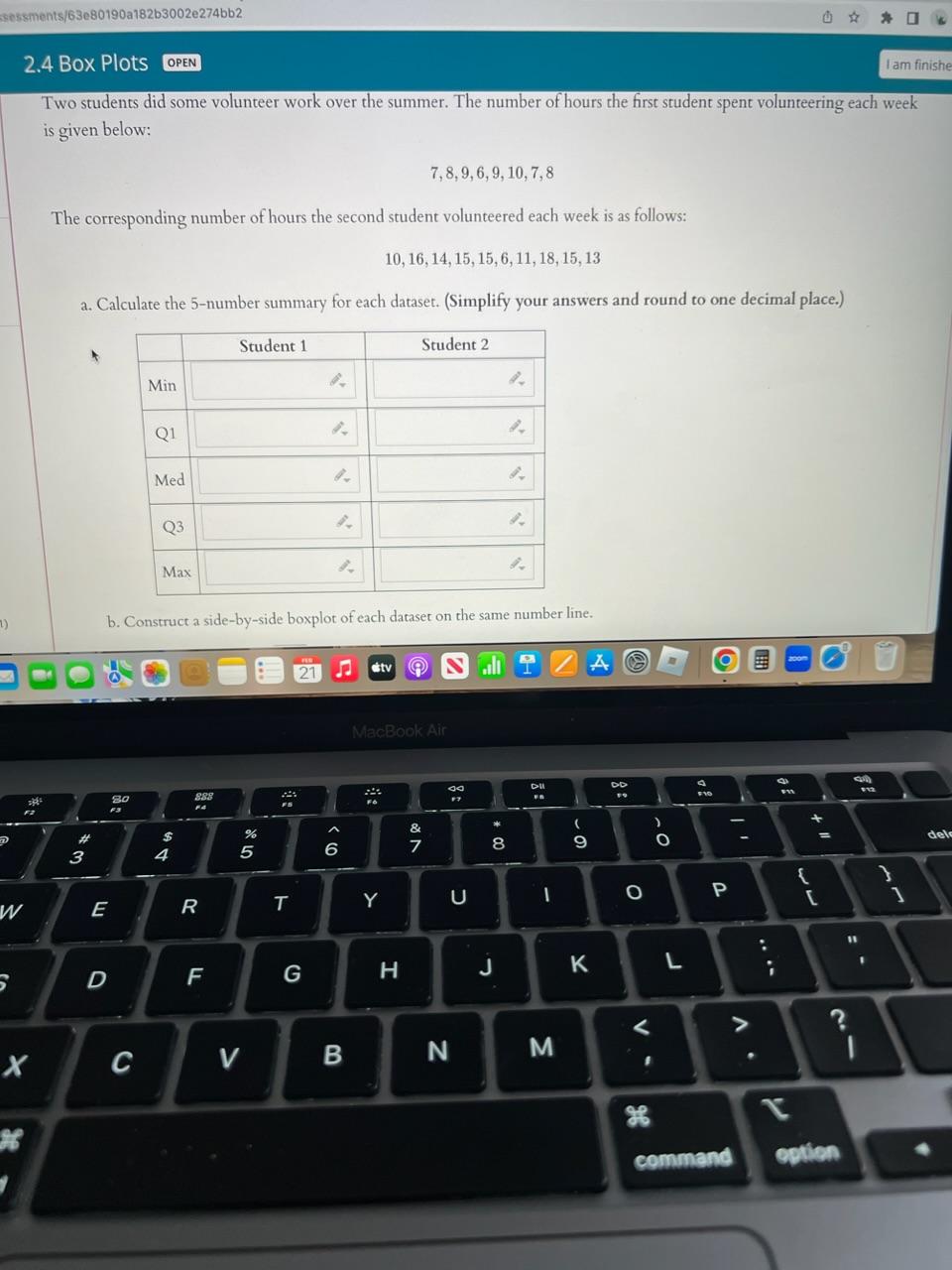 Solved Two students did some volunteer work over the summer. | Chegg.com