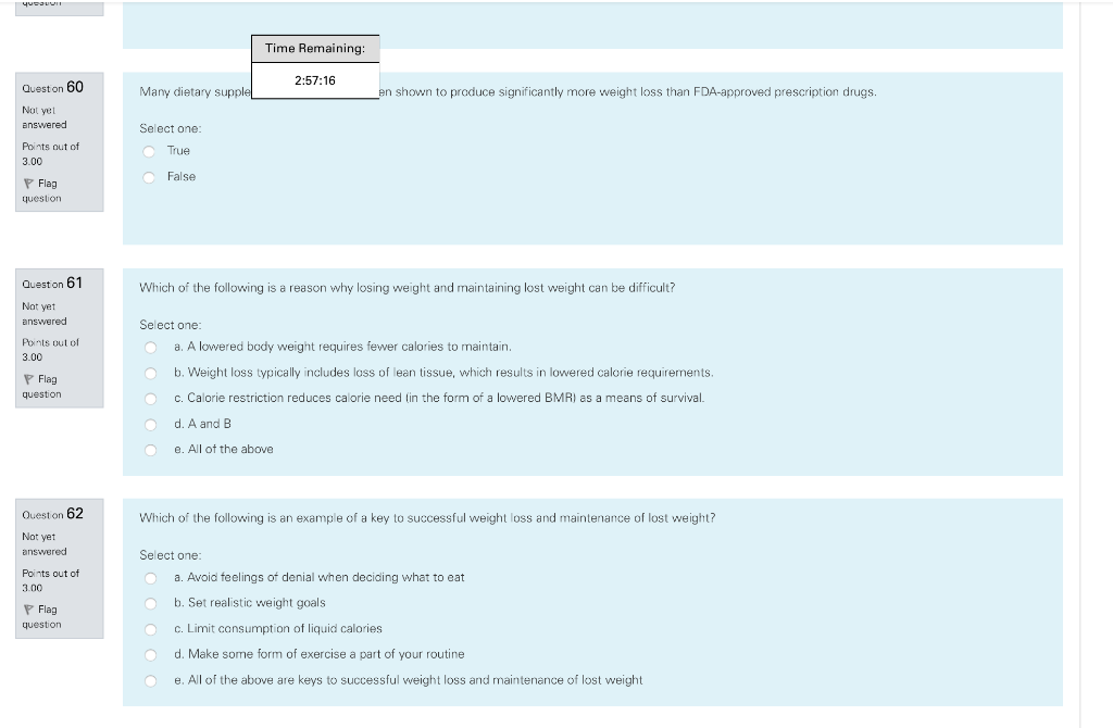 Solved Time Remaining: 2:57:16 Many dietary supple! en shown | Chegg.com