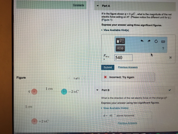 Solved Constants PartA If in the figure shown q 3 uC, what | Chegg.com