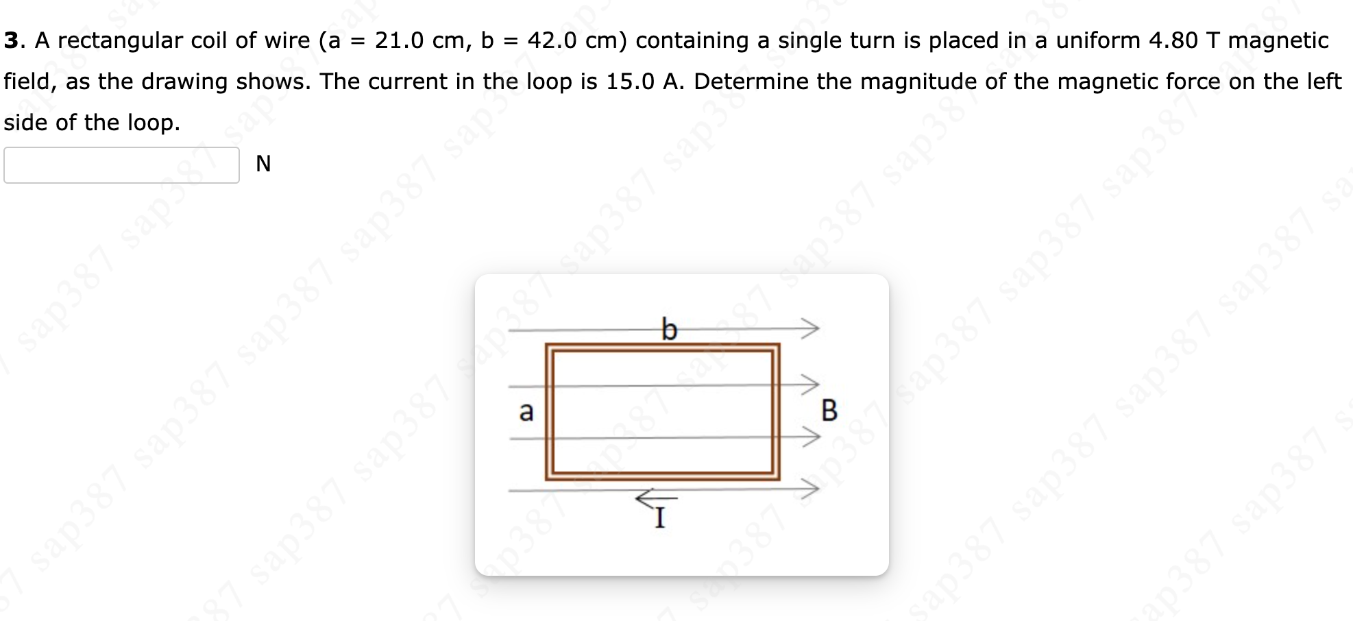 Solved 3. A rectangular coil of wire (a=21.0 cm,b=42.0 cm) | Chegg.com
