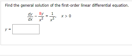 Solved Find the general solution of the first-order linear | Chegg.com