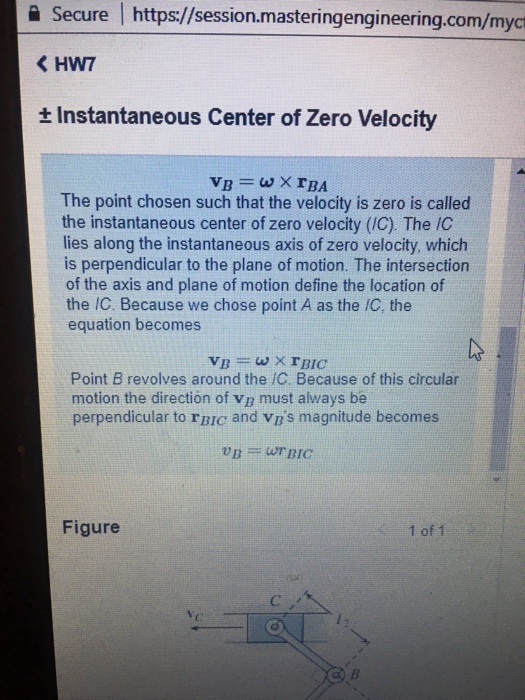 Solved K HW7 + Instantaneous Center of Zero Velocity | Chegg.com