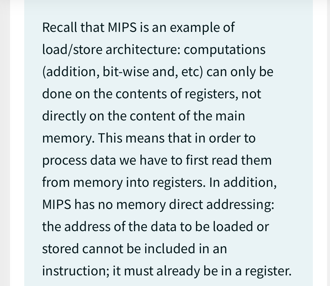 Solved Recall that MIPS is an example of load/store | Chegg.com