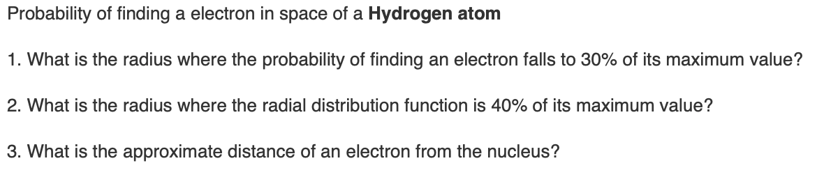 Solved Probability of finding a electron in space of a | Chegg.com