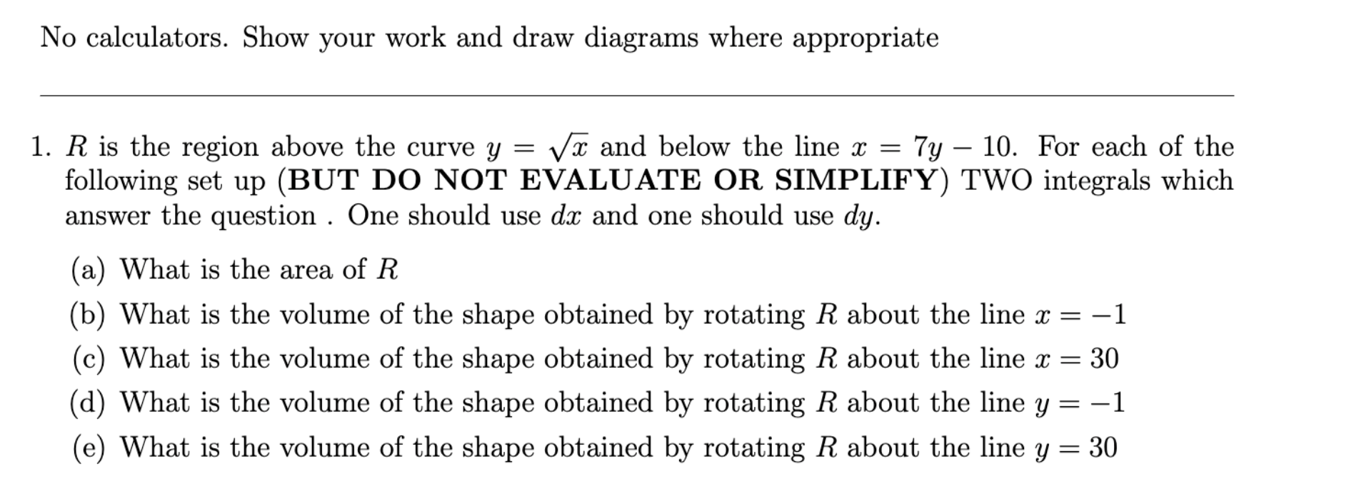 No calculators. Show your work and draw diagrams | Chegg.com