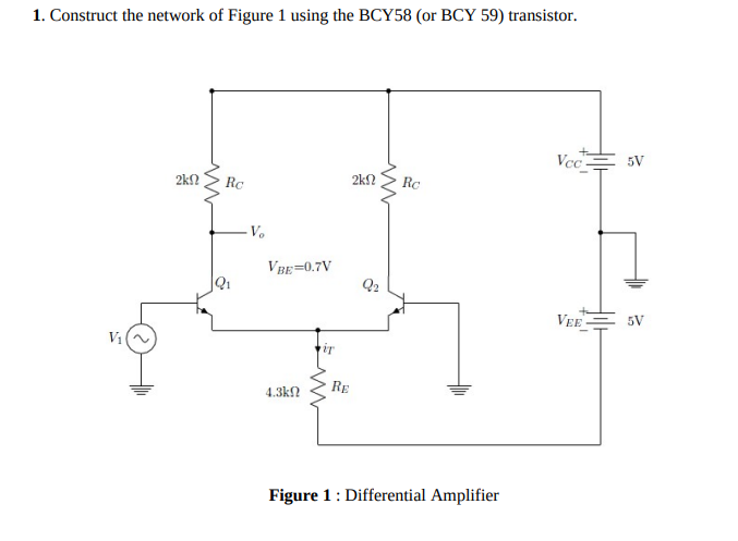 Solved 1. Construct the network of Figure 1 using the BCY58 | Chegg.com
