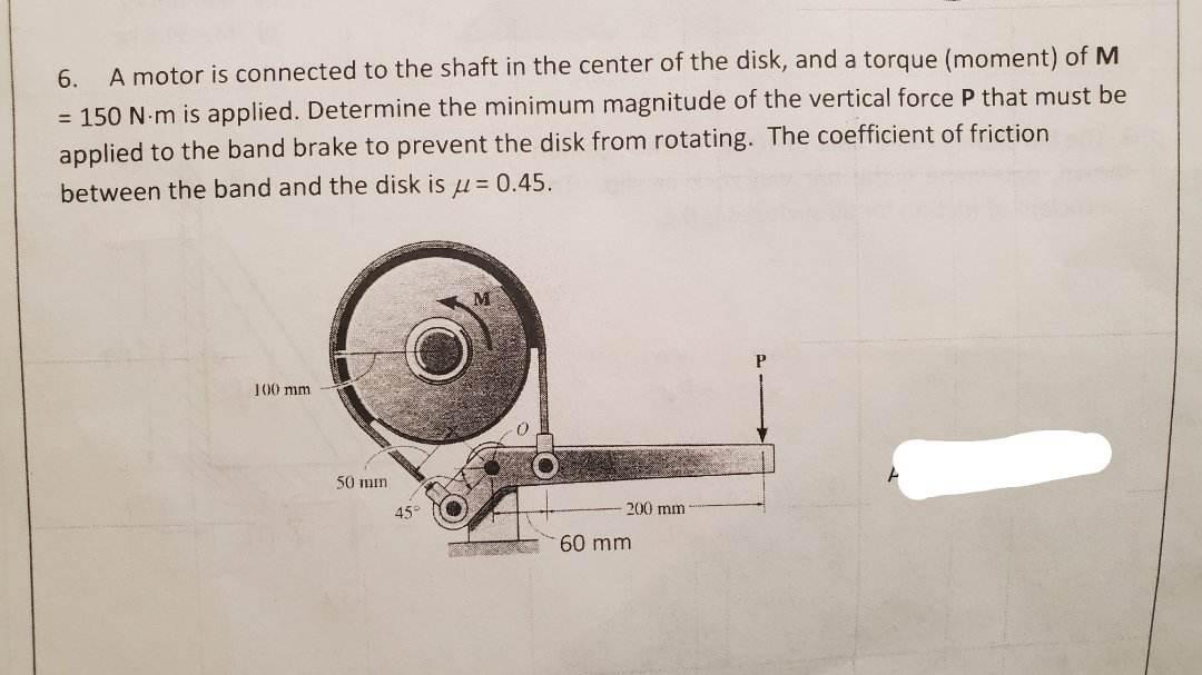 Solved 6. A motor is connected to the shaft in the center of | Chegg.com