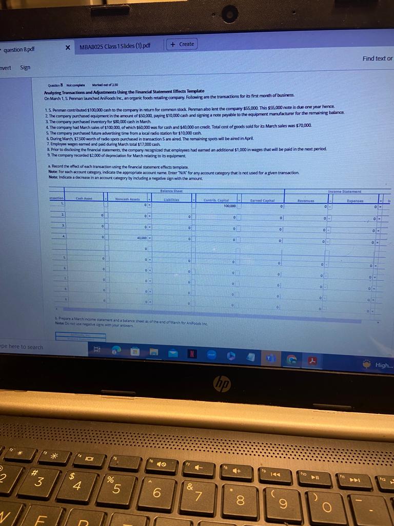 Qunation 8 Notcomplete Mentad out α/250 Analyaing | Chegg.com