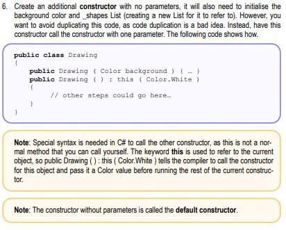 Solved Instructions This task continues the Shape Drawer | Chegg.com