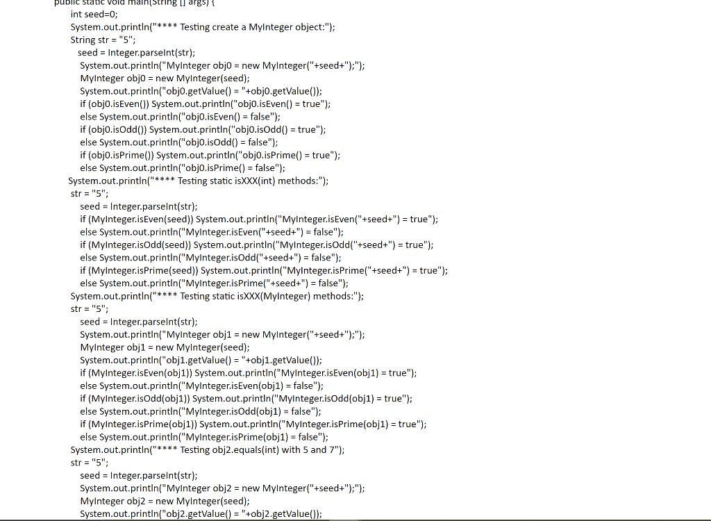 Solved Need Help With This Asap (The MyInteger class) Design | Chegg.com