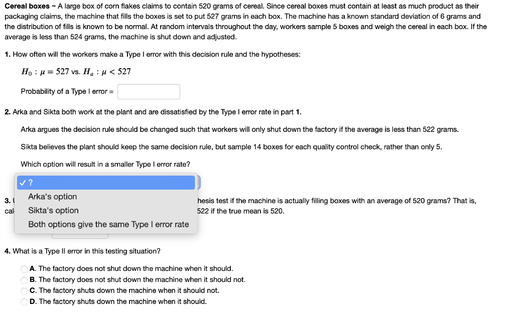 Solved Cereal boxes - A large box of corn flakes claims to | Chegg.com