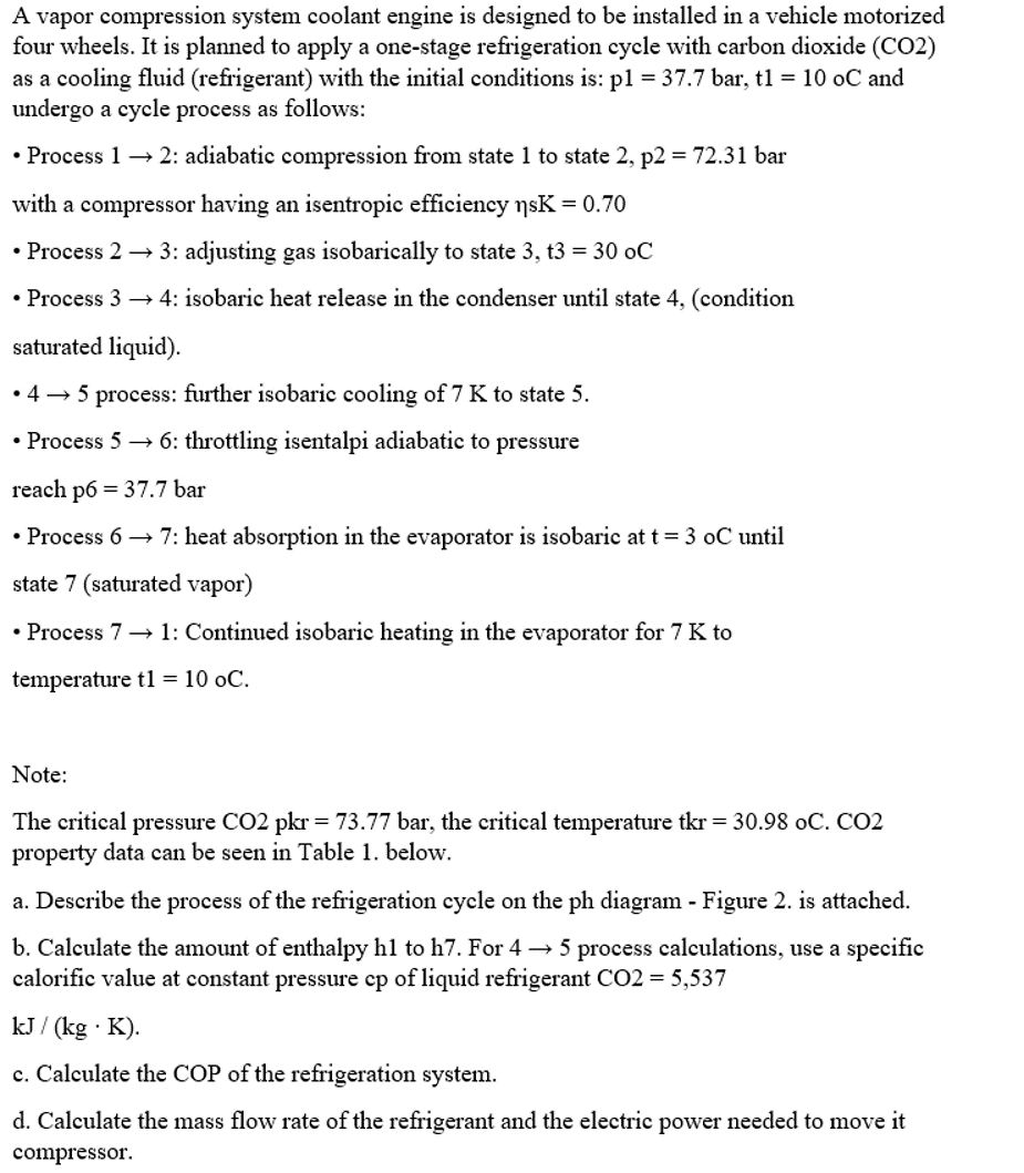 Solved ************* 124.1 Refrigerant 744 (Carbon Dioxide) | Chegg.com