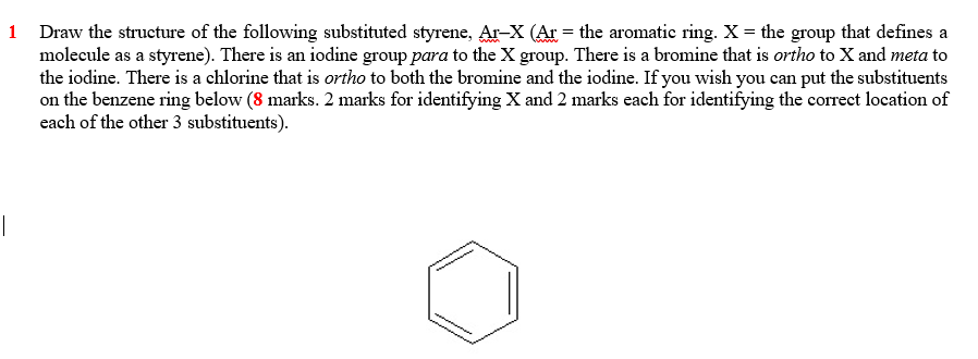 Solved 1 Draw the structure of the following substituted | Chegg.com