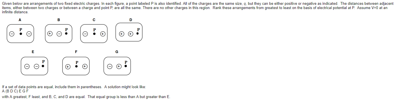 Solved Given below are arrangements of two fixed electric | Chegg.com