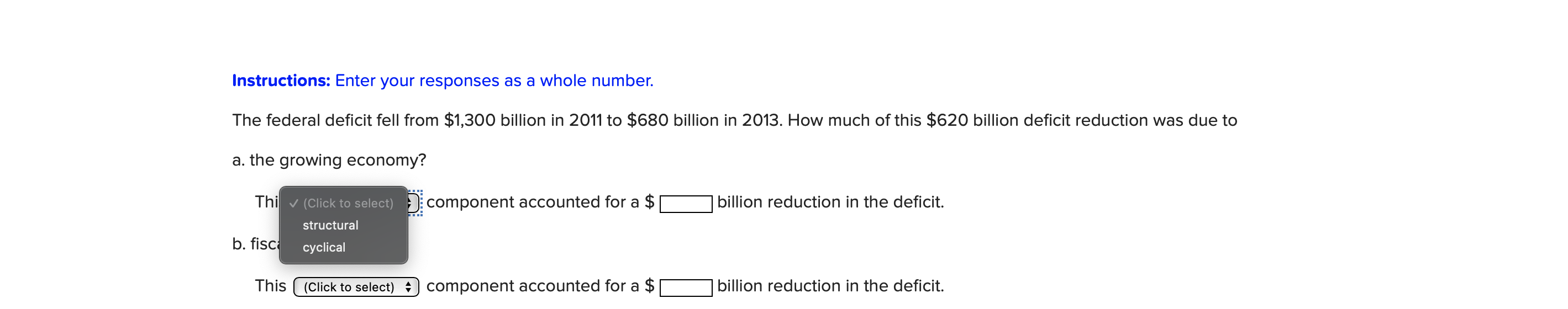 Use the data related to cyclical vs. structural | Chegg.com