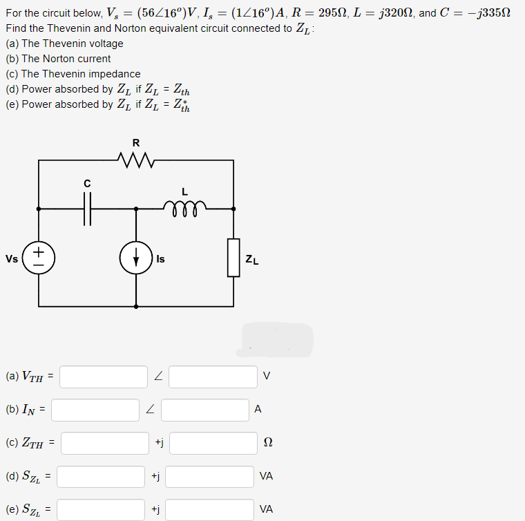 Solved For the circuit below, | Chegg.com