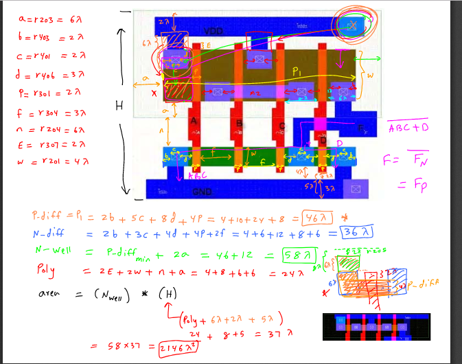 Name 5. Consider the CMOS circuit layout shown below. | Chegg.com