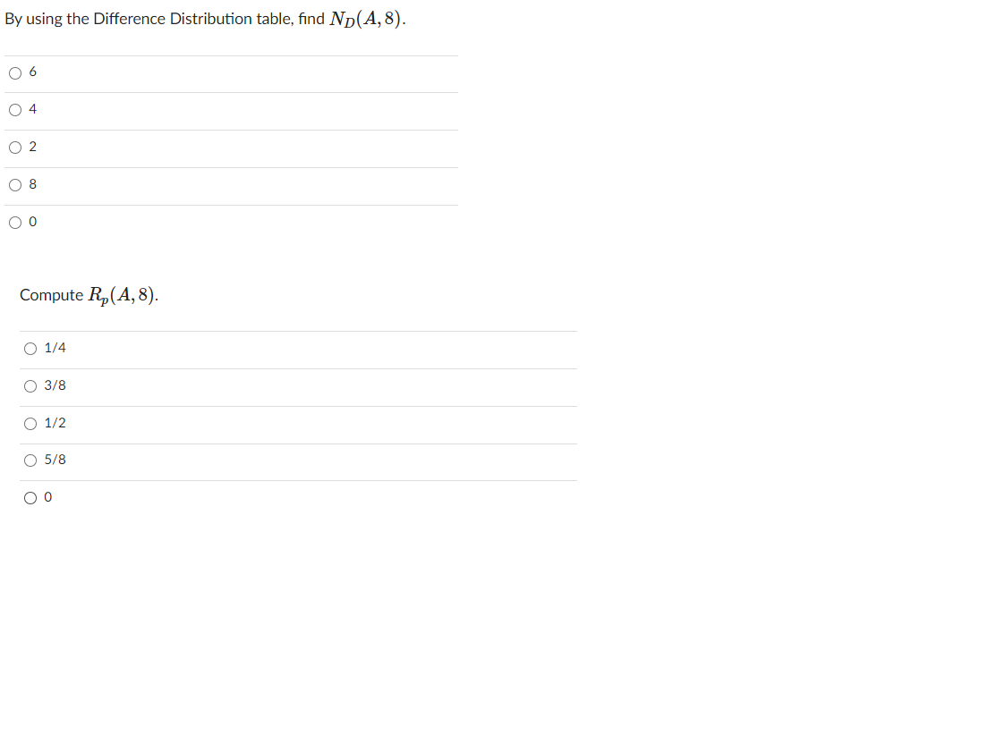 Solved By using the Difference Distribution table, find | Chegg.com