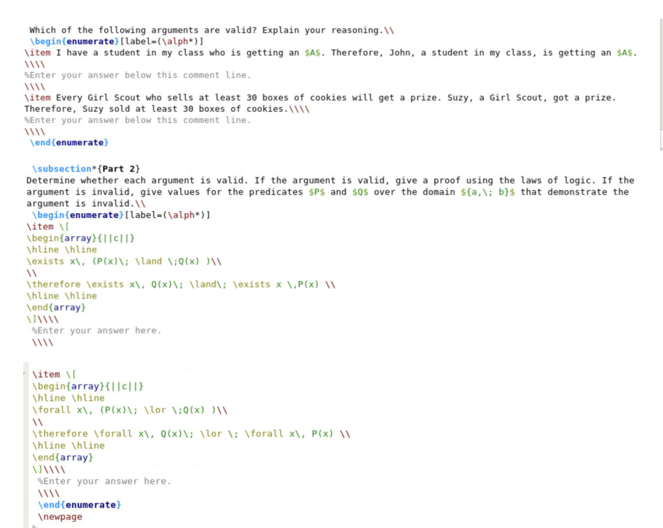 Solved Which of the following arguments are valid? Explain | Chegg.com