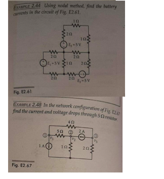 Solved EXAMPLE 2.44 Using nodal method, find the battery | Chegg.com