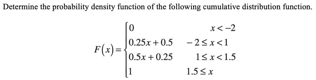 Solved Determine the probability density function of the | Chegg.com