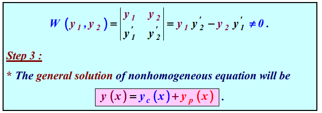 Solved Example (29): Use the variation of parameters method | Chegg.com