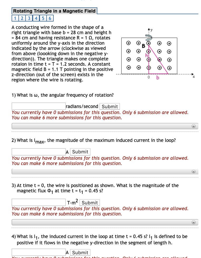Solved Rotating Triangle in a Magnetic Field 123456 A | Chegg.com