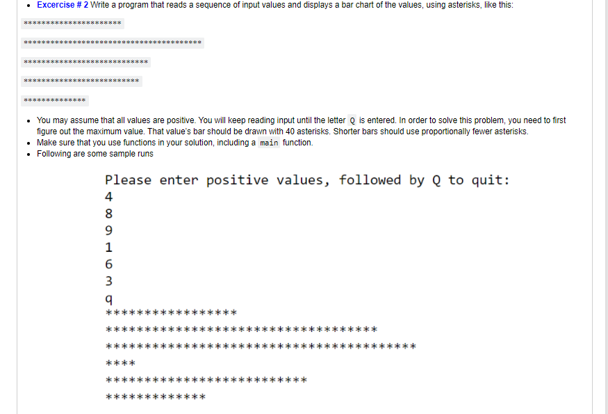 Solved Excercise 2 Write A Program That Reads A Sequence Of 2541