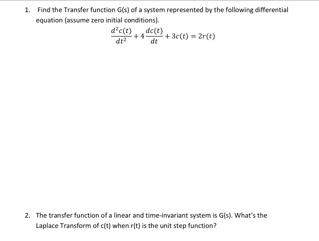 Solved Find the Transfer function G(s) of a system | Chegg.com