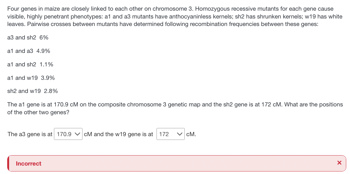 Solved Four genes in maize are closely linked to each other | Chegg.com