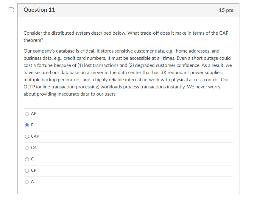 Solved Consider the distributed system described below. What | Chegg.com