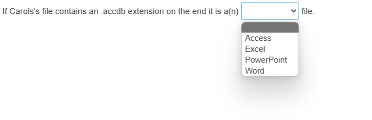 Solved If Carols's file contains an .accdb extension on the | Chegg.com