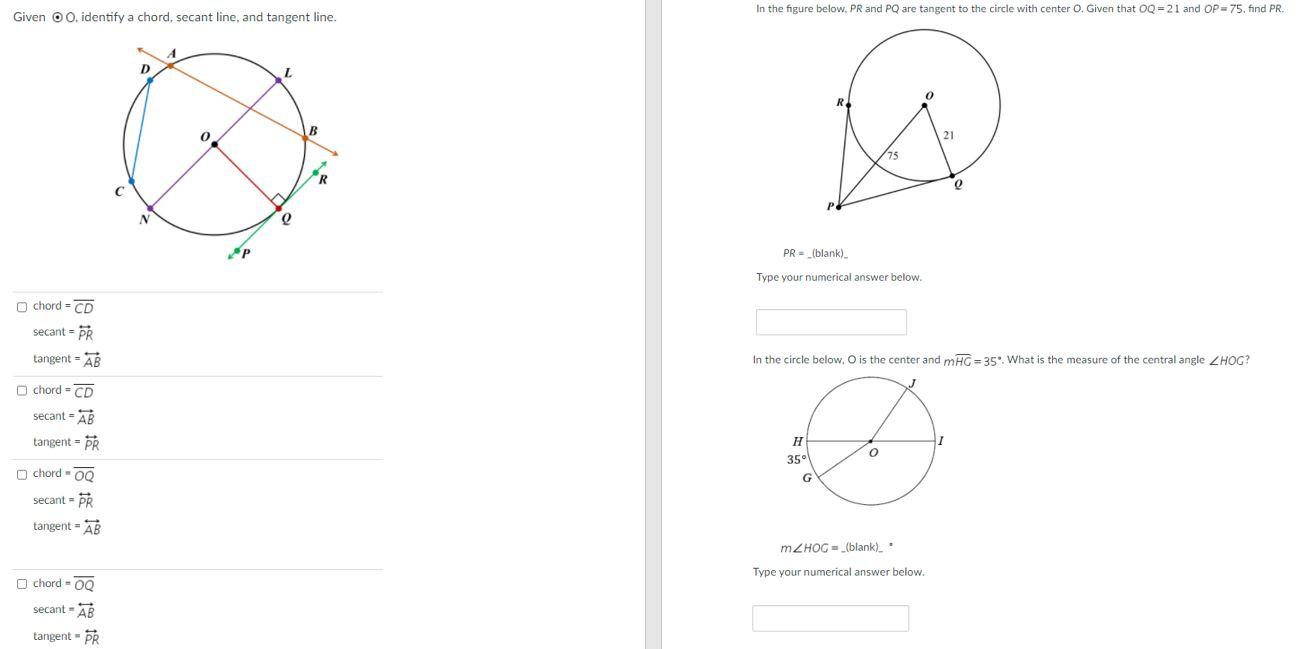 Solved In the figure below, PR and PQ are tangent to the | Chegg.com