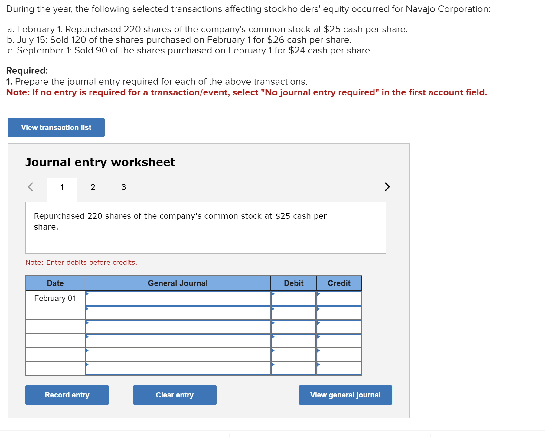 Solved Journal entry worksheet Sold 90 of the shares | Chegg.com