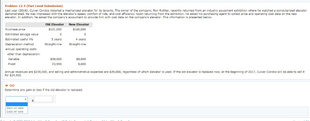 Solved Problem 12-4 (Part Level Submission) Last year | Chegg.com