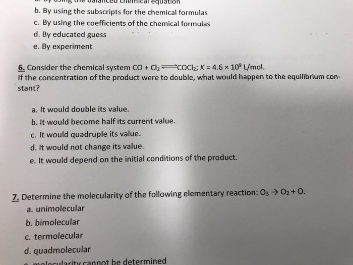 Solved alnced Chemical equation b. By using the subscripts | Chegg.com