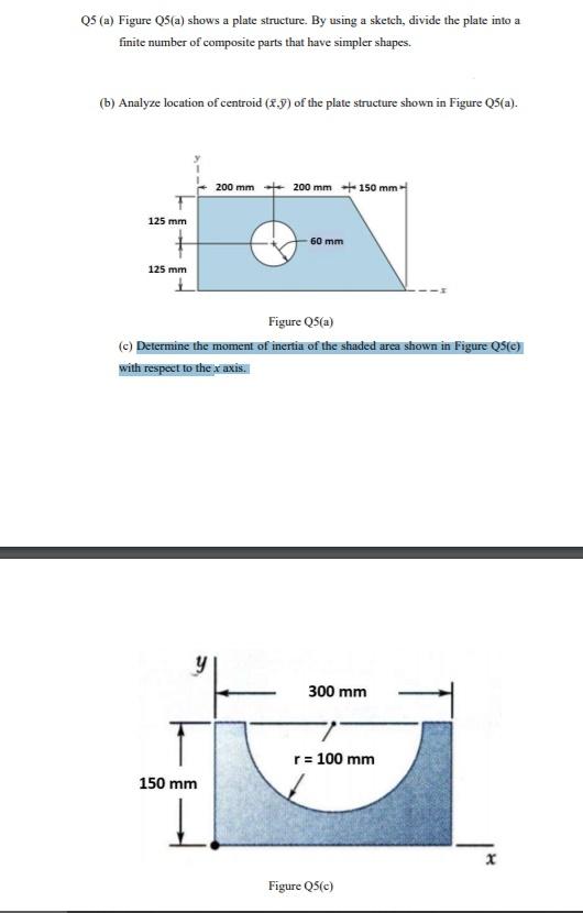 Solved Q5 (a) Figure Q5(a) shows a plate structure. By using | Chegg.com