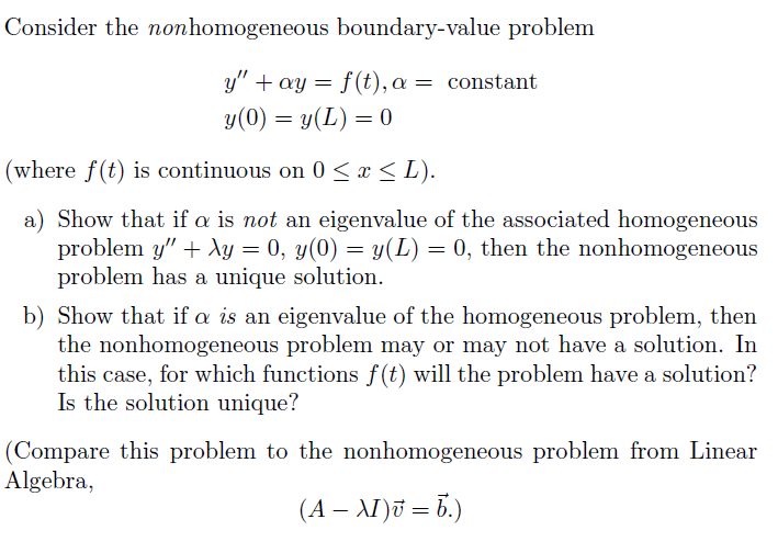 Solved Consider the nonhomogeneous boundary-value problem | Chegg.com