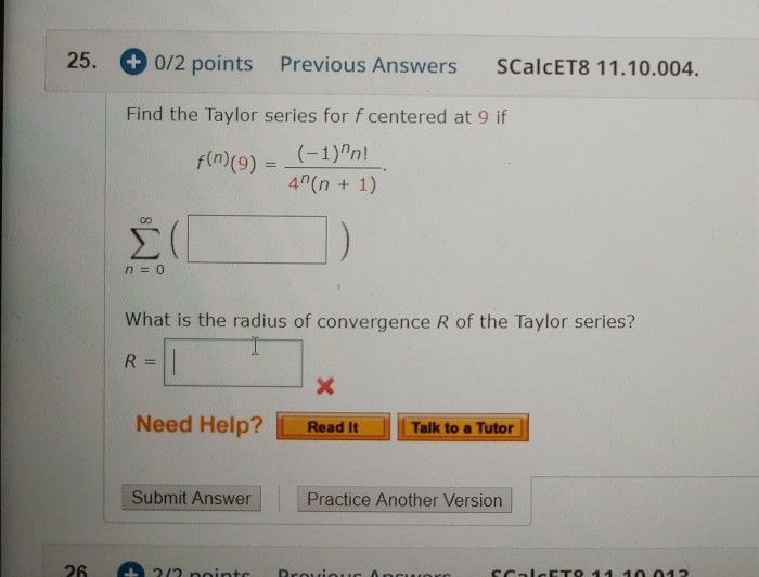 Solved 25. + 0/2 points Previous Answers ScalcET8 11.10.004. | Chegg.com
